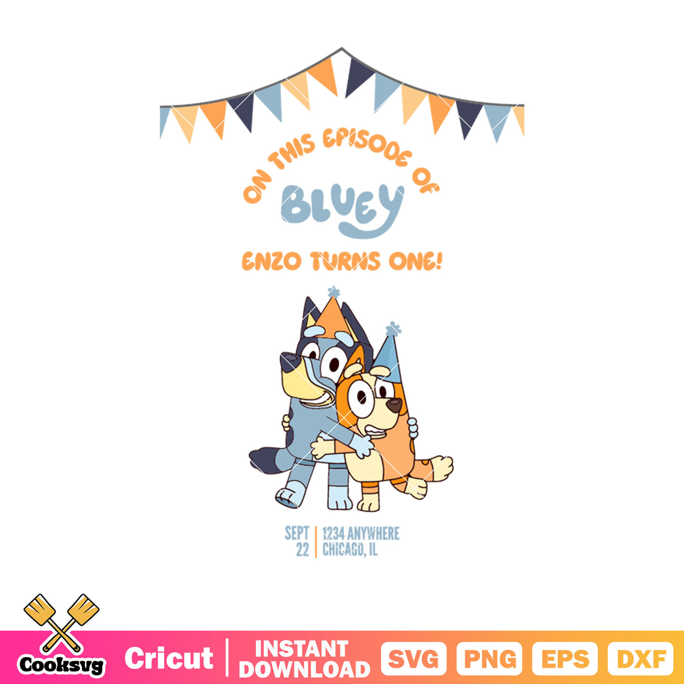 On this episode of bluey enzo turns one svg, bluey birthday svg, bluey ...