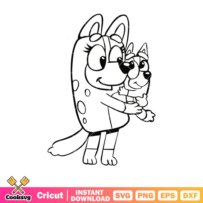 Pages coloring bluey mom bingo svg, bluey mum gif svg, bluey dog svg ...