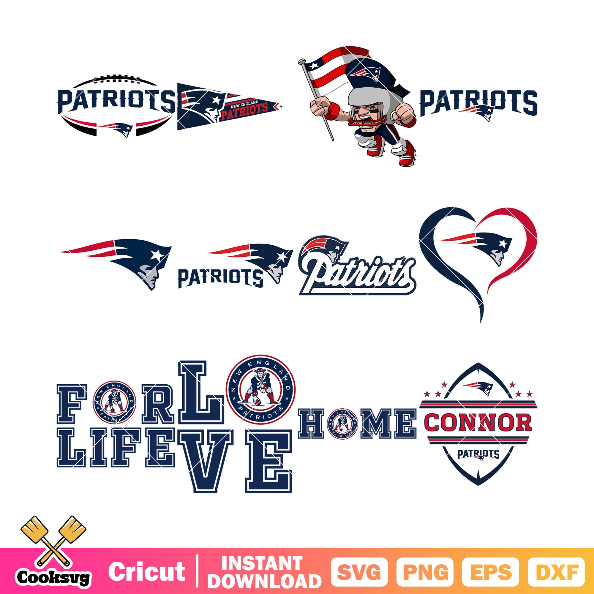 Patriots home bundle svg, new england patriots svg, flying elvis svg ...