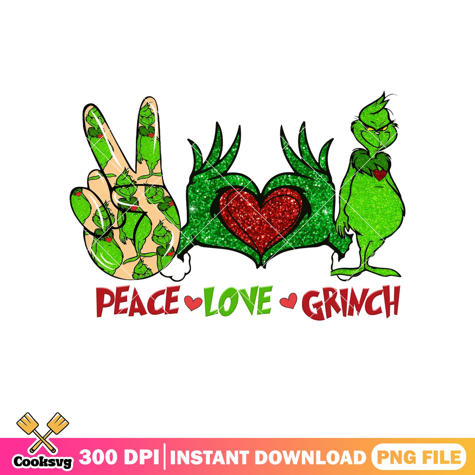 Peace love grinch hand christmas png, peace love grinch png – Cooksvg
