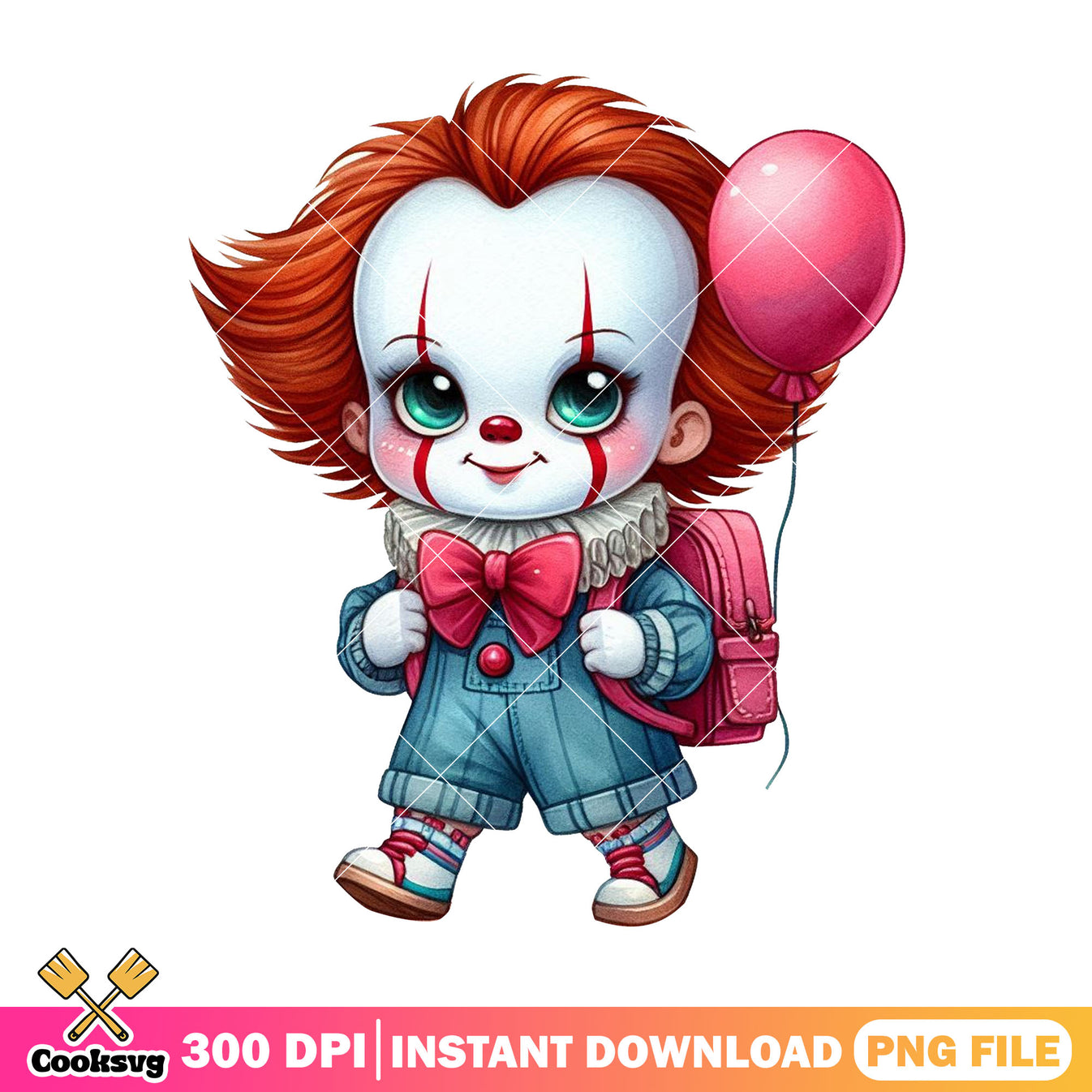 Pennywise chibi design png, go back to school png, pennywise cute png ...
