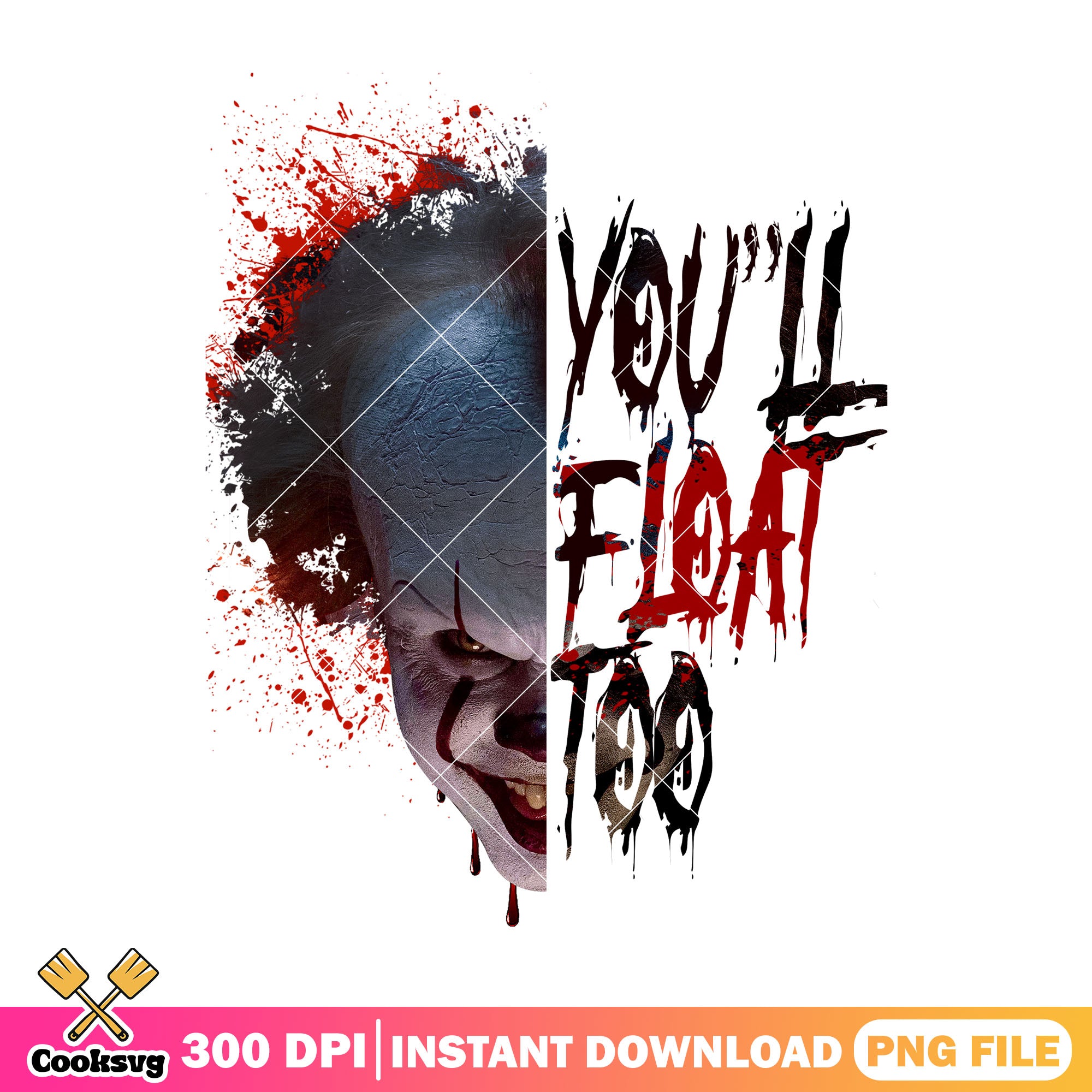 Pennywise you 'll float too png, horror movie png, halloween spirit pn ...