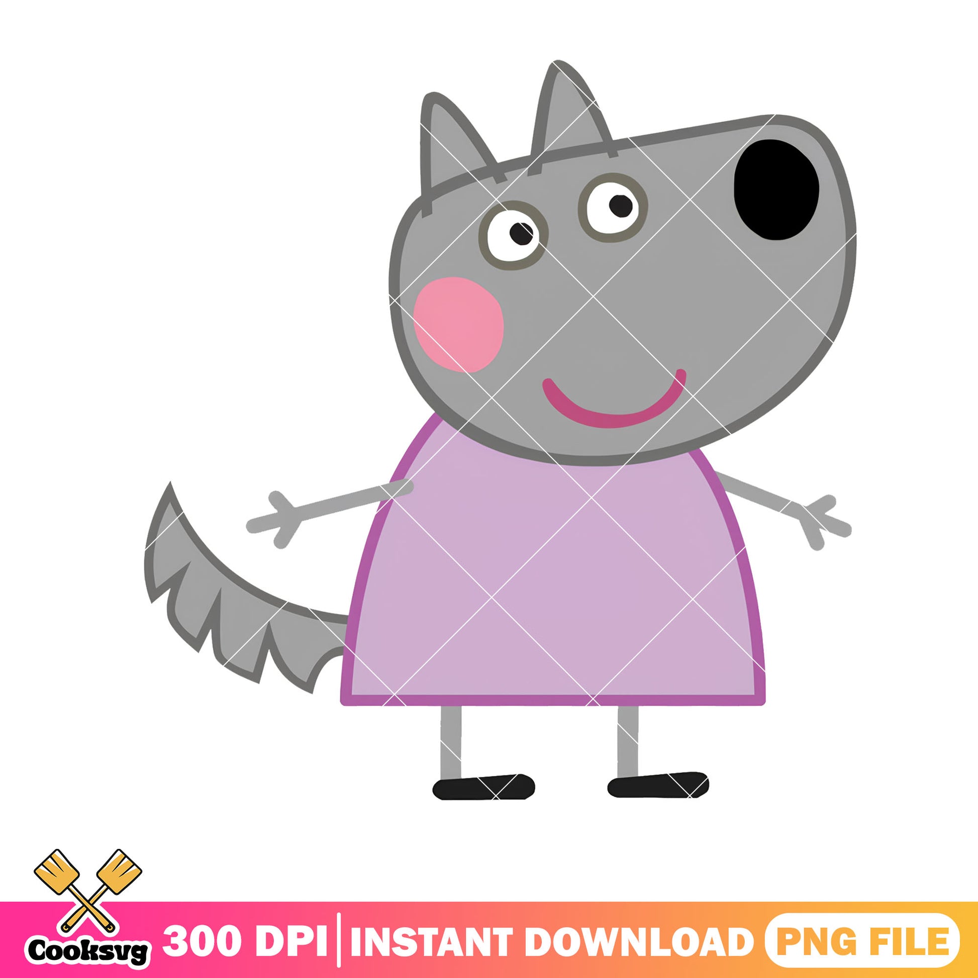 Peppa friend Wendy Wolf png, cartoon for kids png, peppa pig character ...