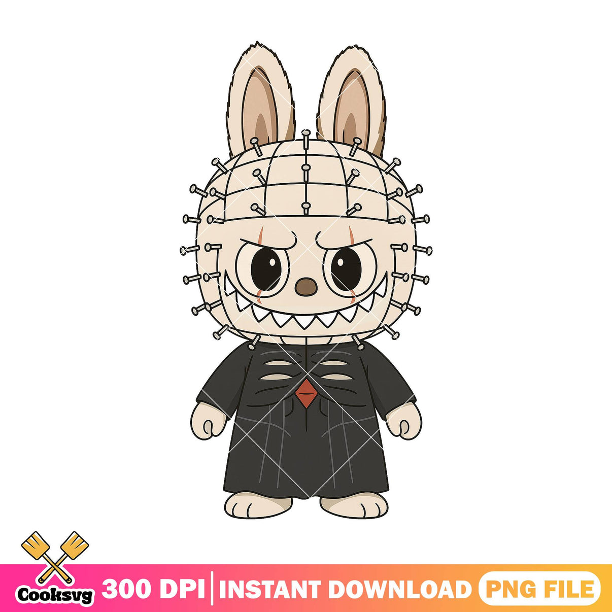 Pinhead costume labubu png, horror labubu png, halloween labubu png ...