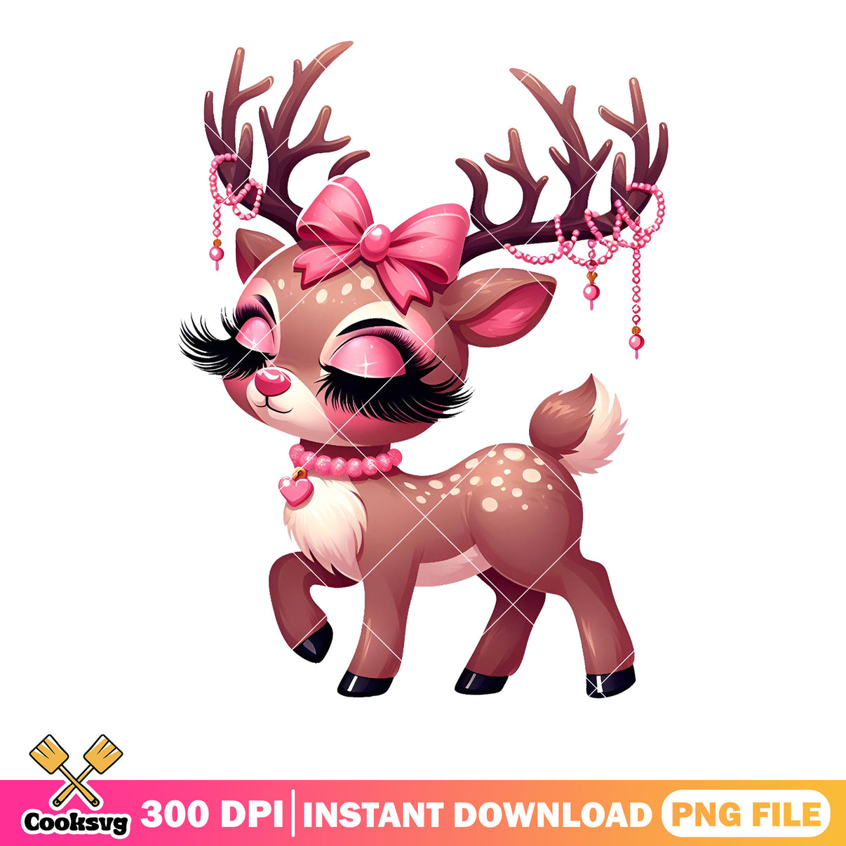 Pink bow deer valentines png, valentines poster png, valentines png ...