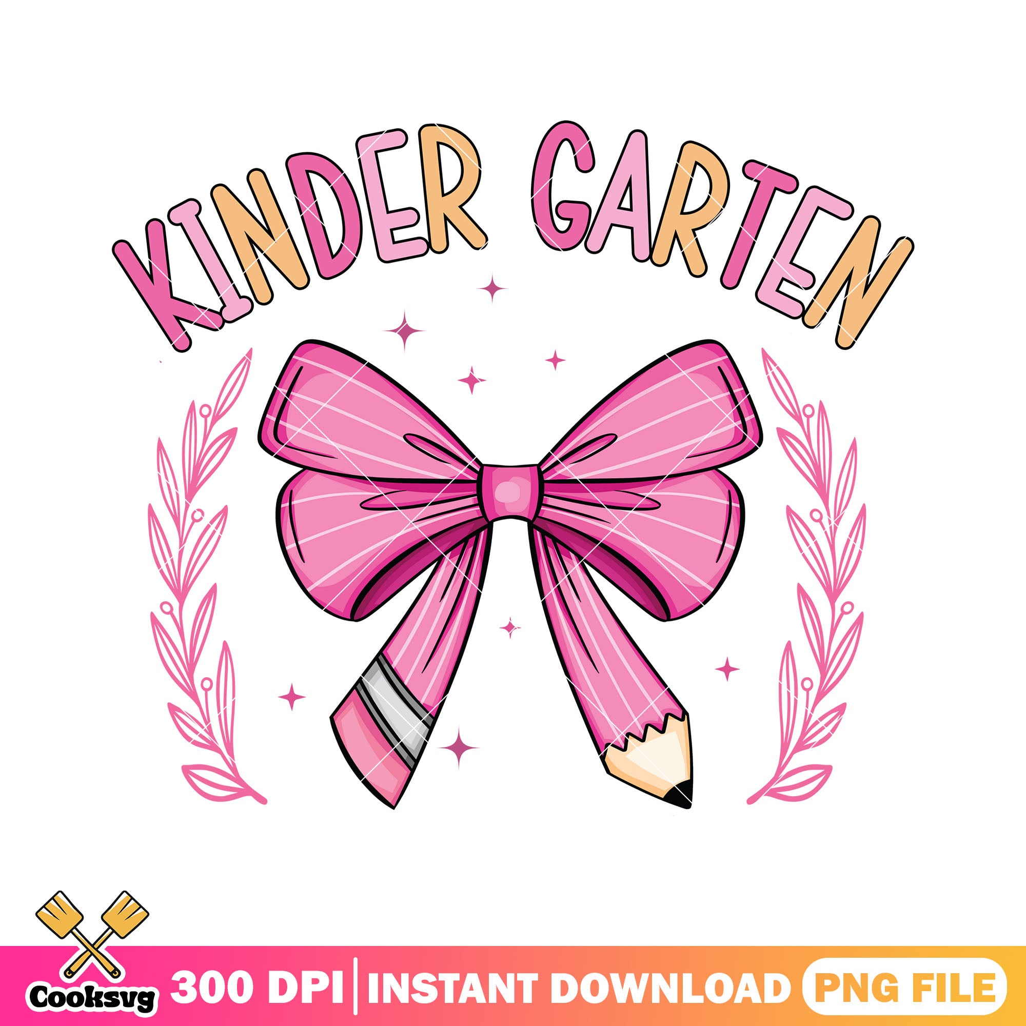 Pink bow with kindergarten png, school back png, back to school idea p ...