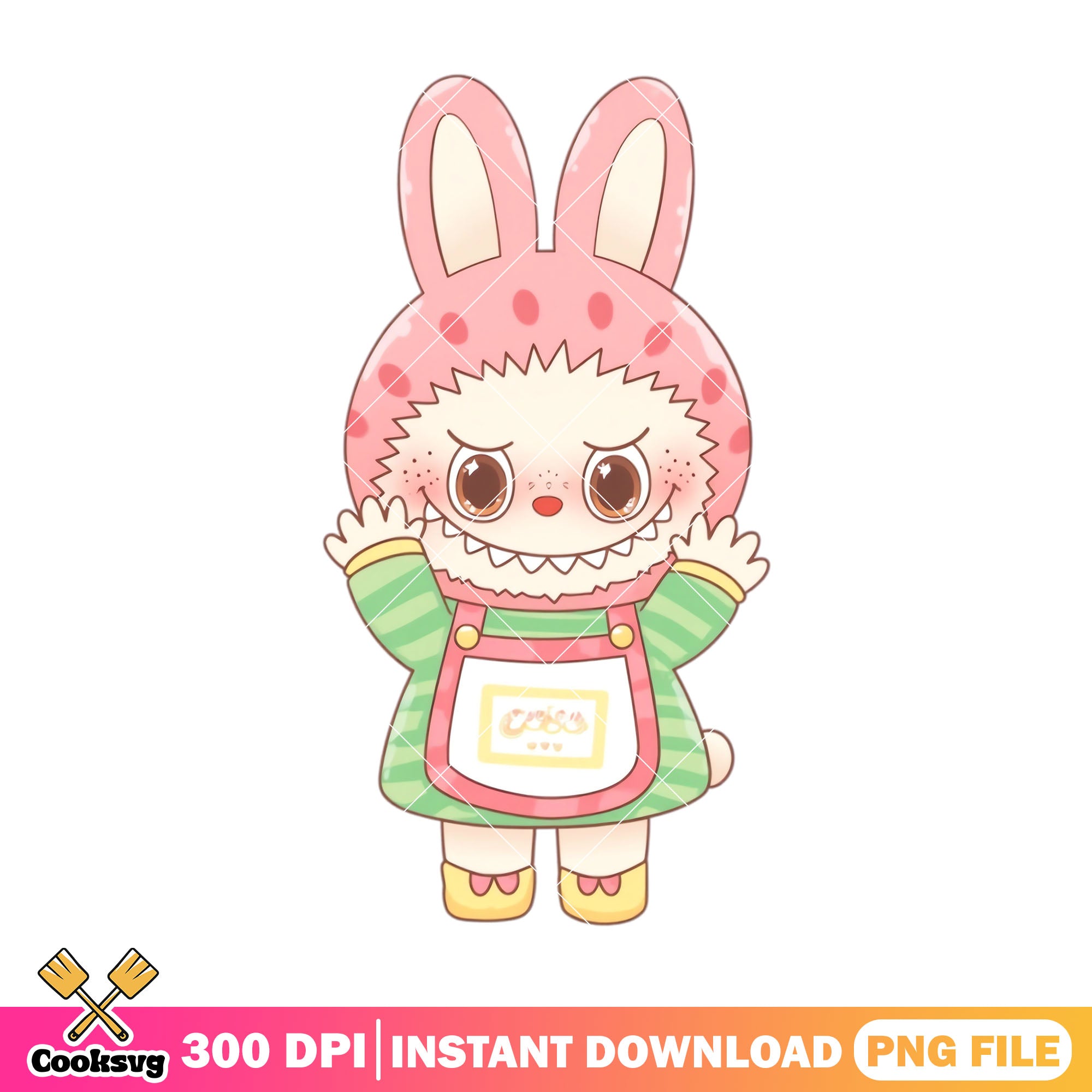 Pink labubu monster design png, labubu pink png, labubu standing png ...