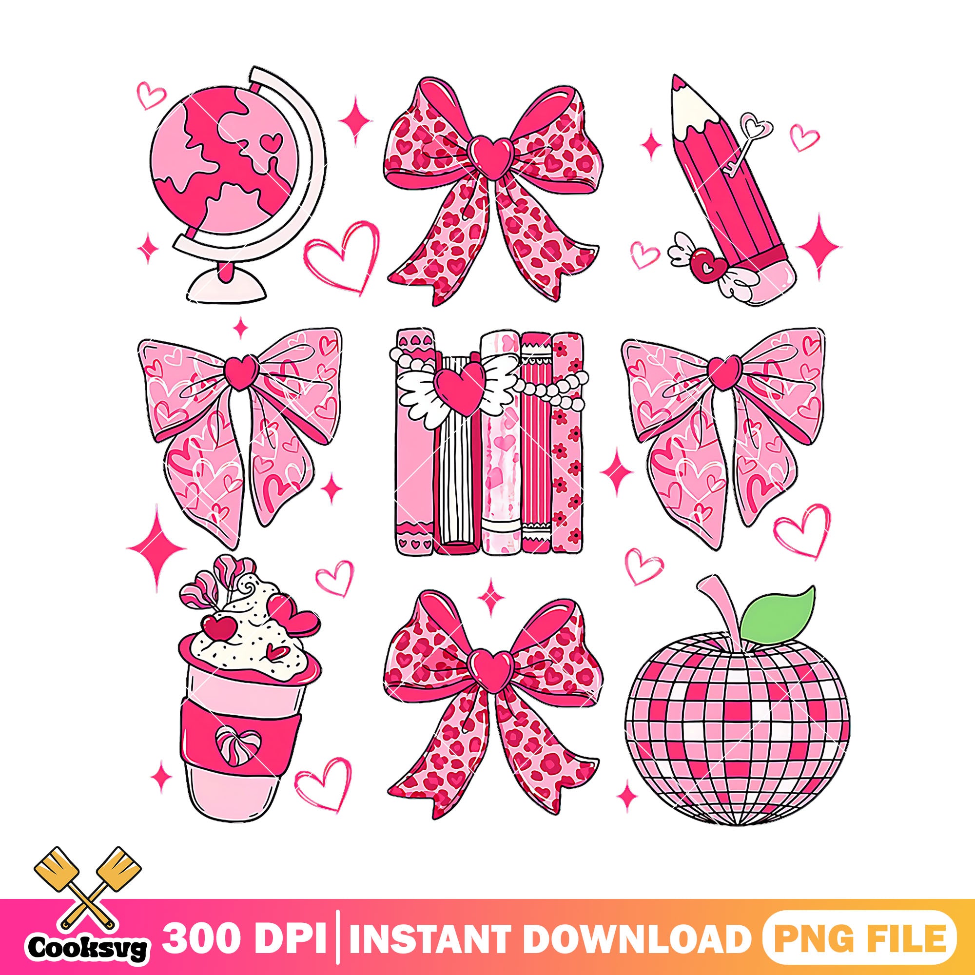 Pink school items design png, pink supplies png, back to school png ...
