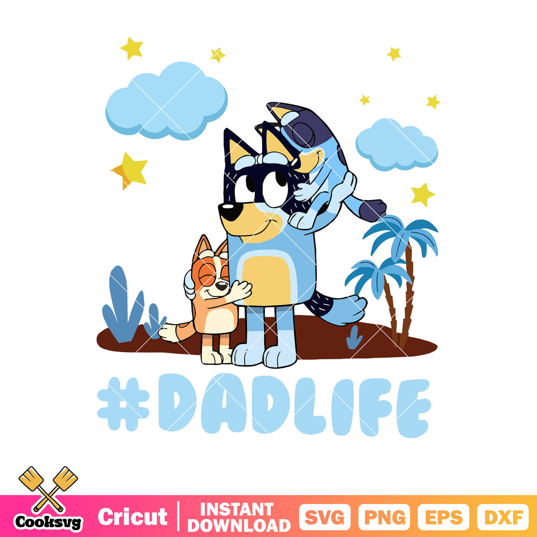 Play summer time bluey dadlife svg, happy bluey svg, bluey family svg ...