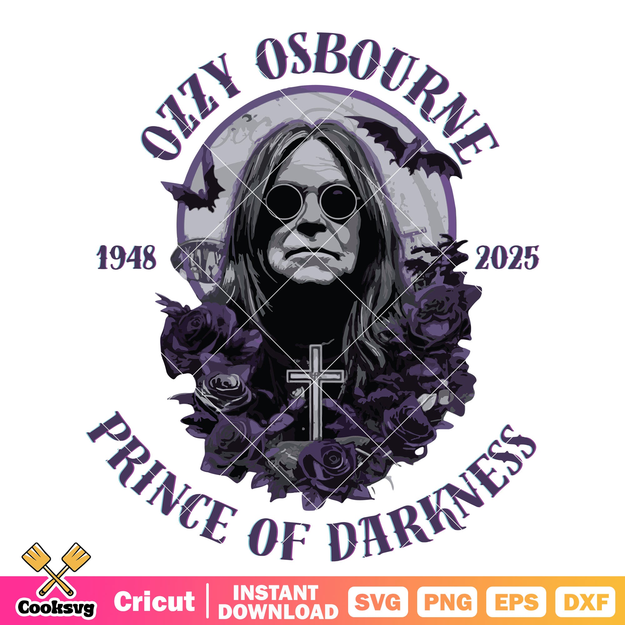 Prince of darkness ozzy svg, ozzy osbourne svg, ozzy rock and roll reb ...