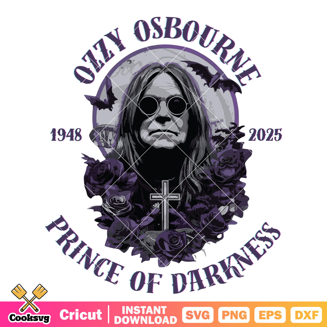 Prince of darkness ozzy svg, ozzy osbourne svg, ozzy rock and roll reb ...