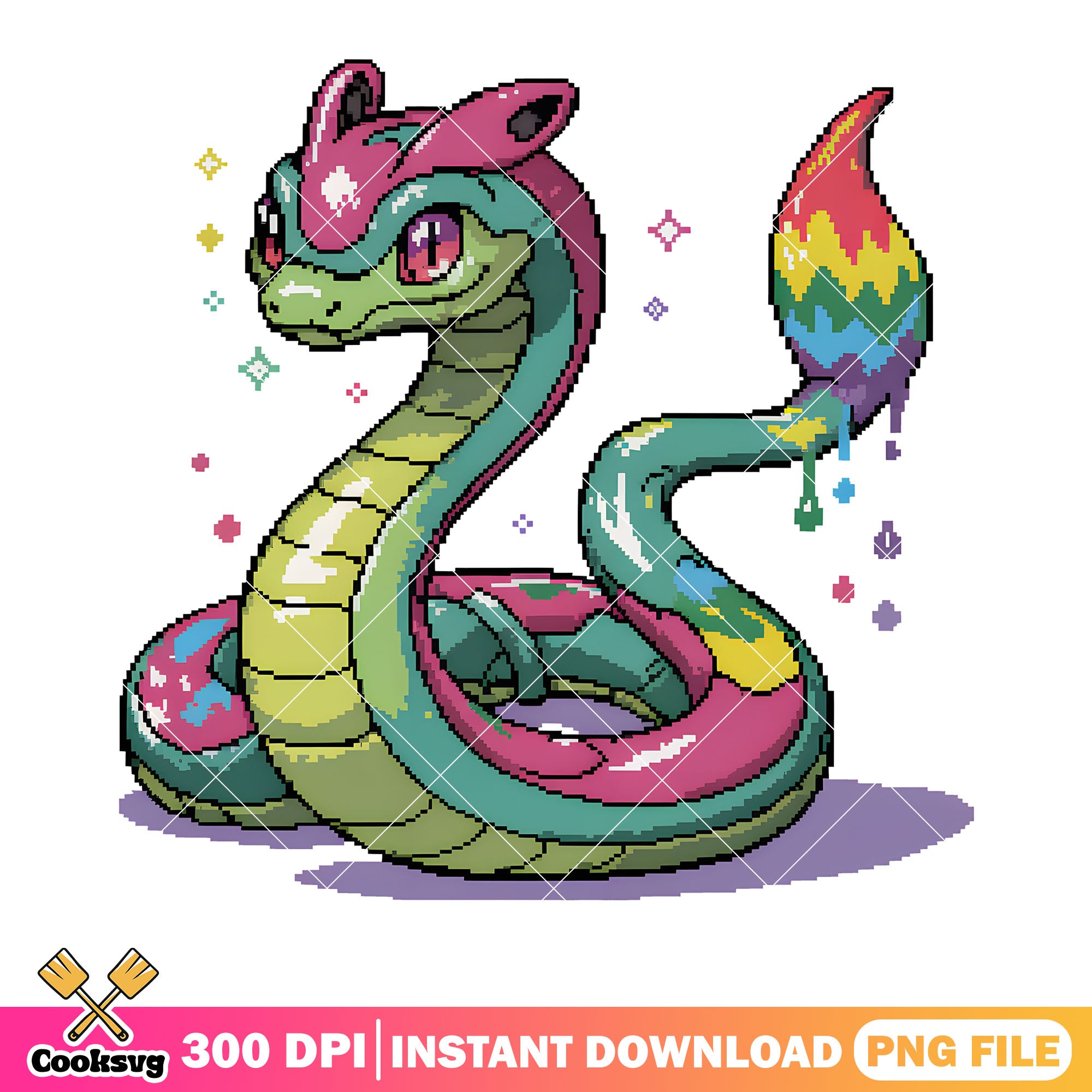 Rainbow snake pokemon poster png, fakemon png, pokemon poster png – Cooksvg