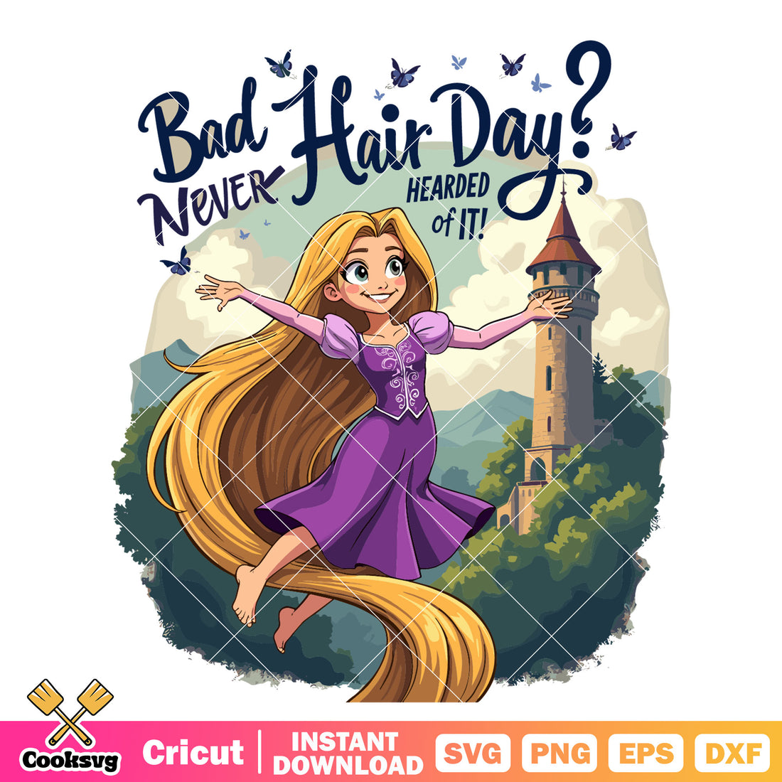 Rapunzel bad never hair day svg, princess rapunzel svg – Cooksvg