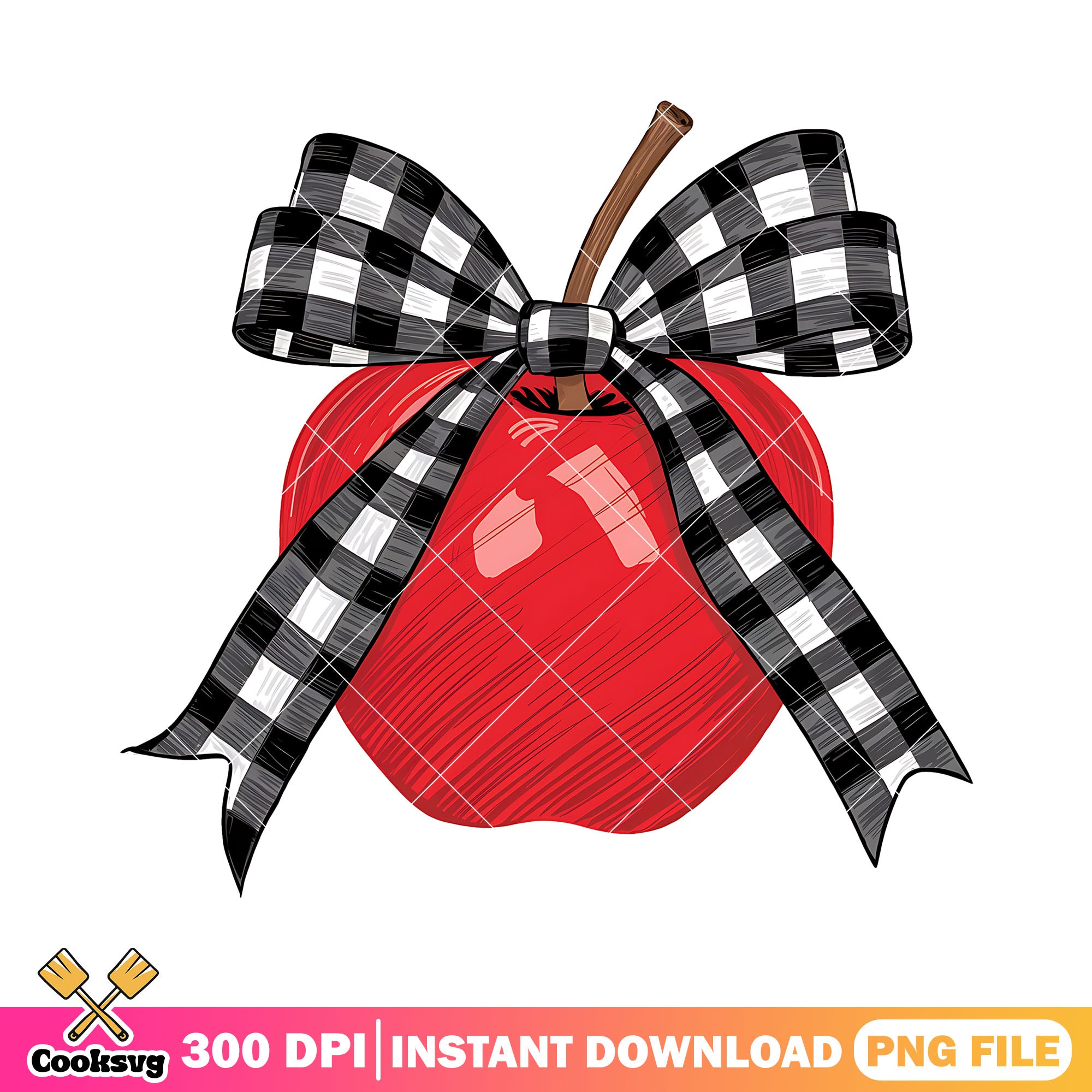Red apple bow design png, black white bow png, back to school poster p ...