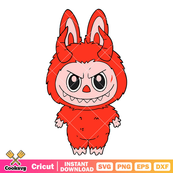 Red evil labubu svg design, labubu costume svg, halloween labubu svg ...