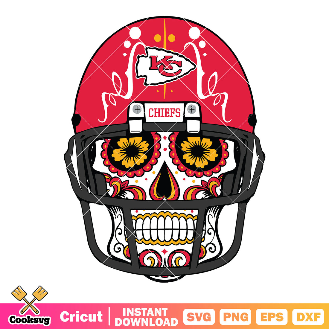Red helmets kc nfl svg, kansas city chiefs svg, mexican skull svg – Cooksvg