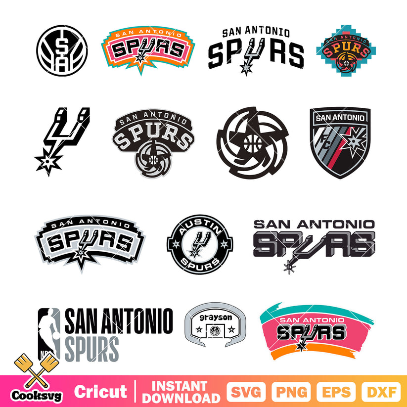 San Antonio Spurs logo design bundle svg, San Antonio Spurs svg – Cooksvg