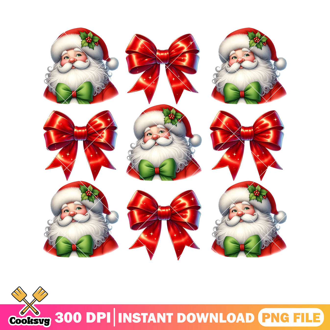 Santa claus and red bow tie png, bow tie christmas png, christmas sant ...