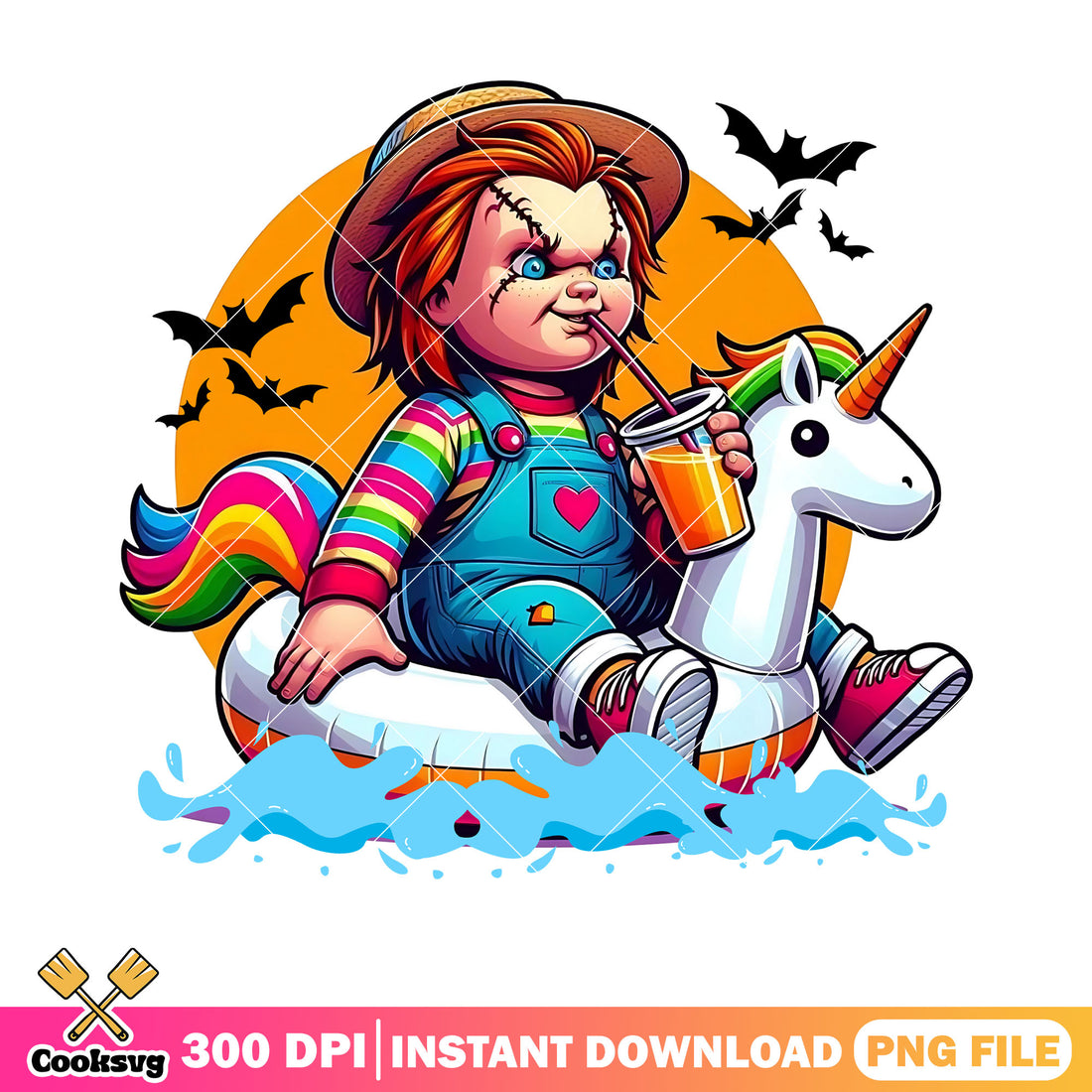 Scared Chucky doll png, summer vibes png, scary bats png – Cooksvg