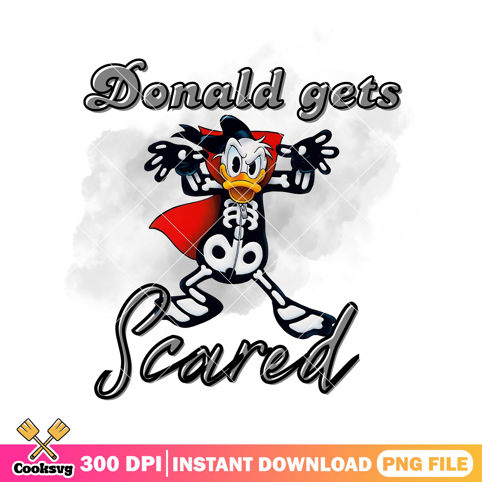 Scary donald duck png, skeleton costume png, red cloak png – Cooksvg