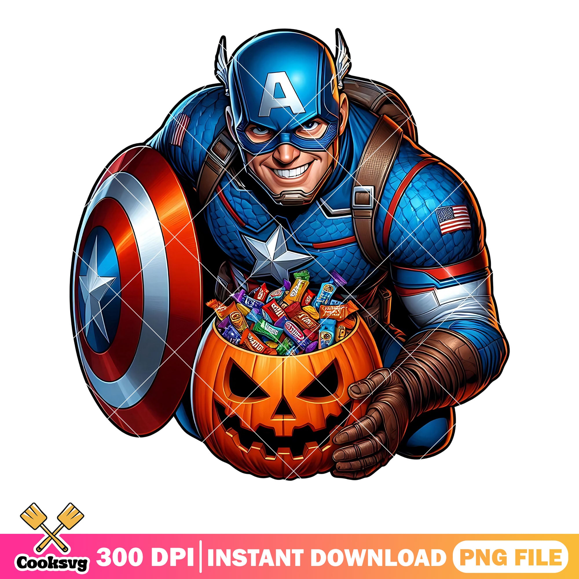 Scary smile pumpkin png, captain america png, marvel halloween png ...