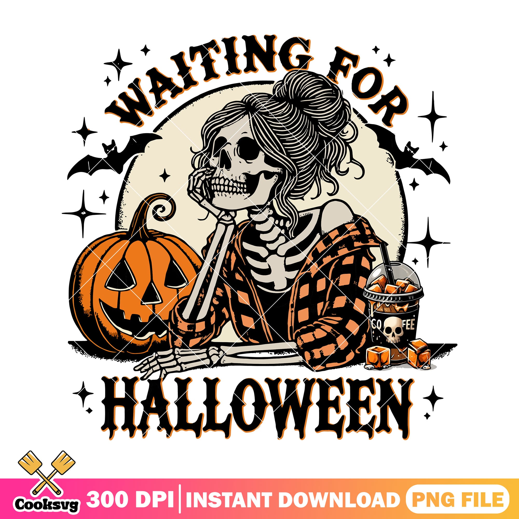 Skeleton girl design png, halloween movie png, pumpkin face png – Cooksvg