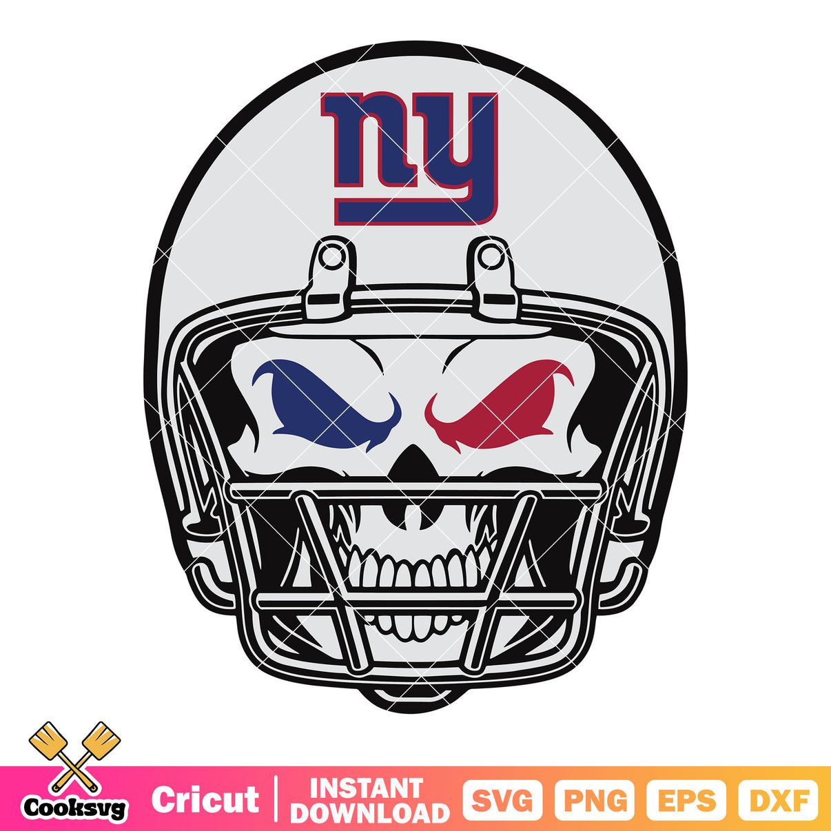 Skull red and blue eyes svg, giants team svg, nfl football team svg ...