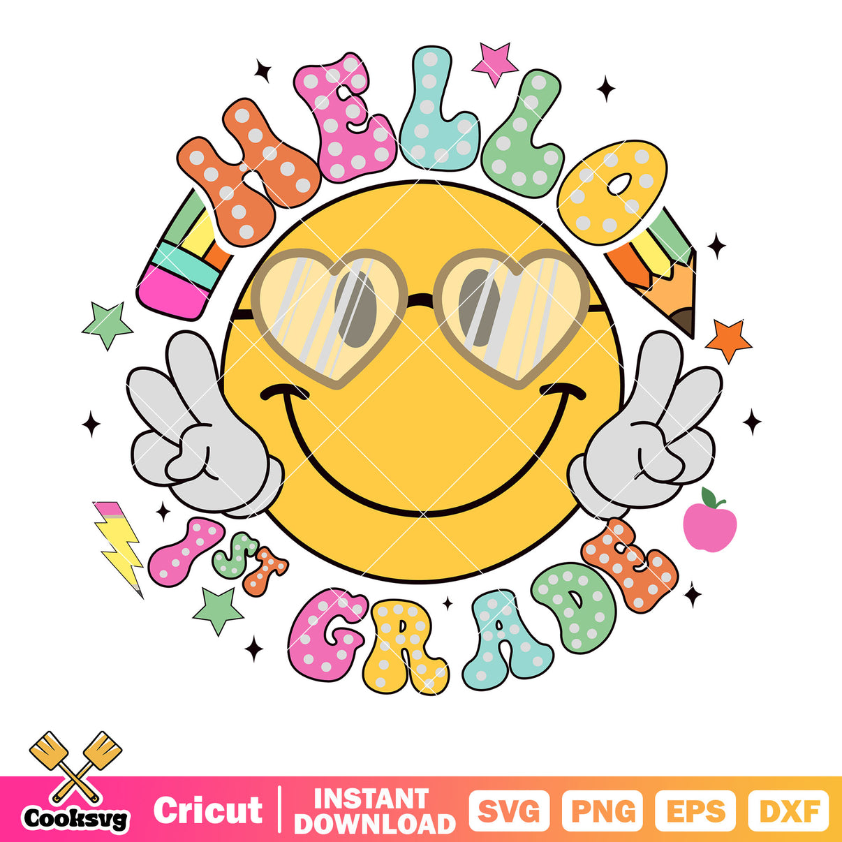 Smile icon hello 1st grade svg, first grade svg, smile icon svg – Cooksvg