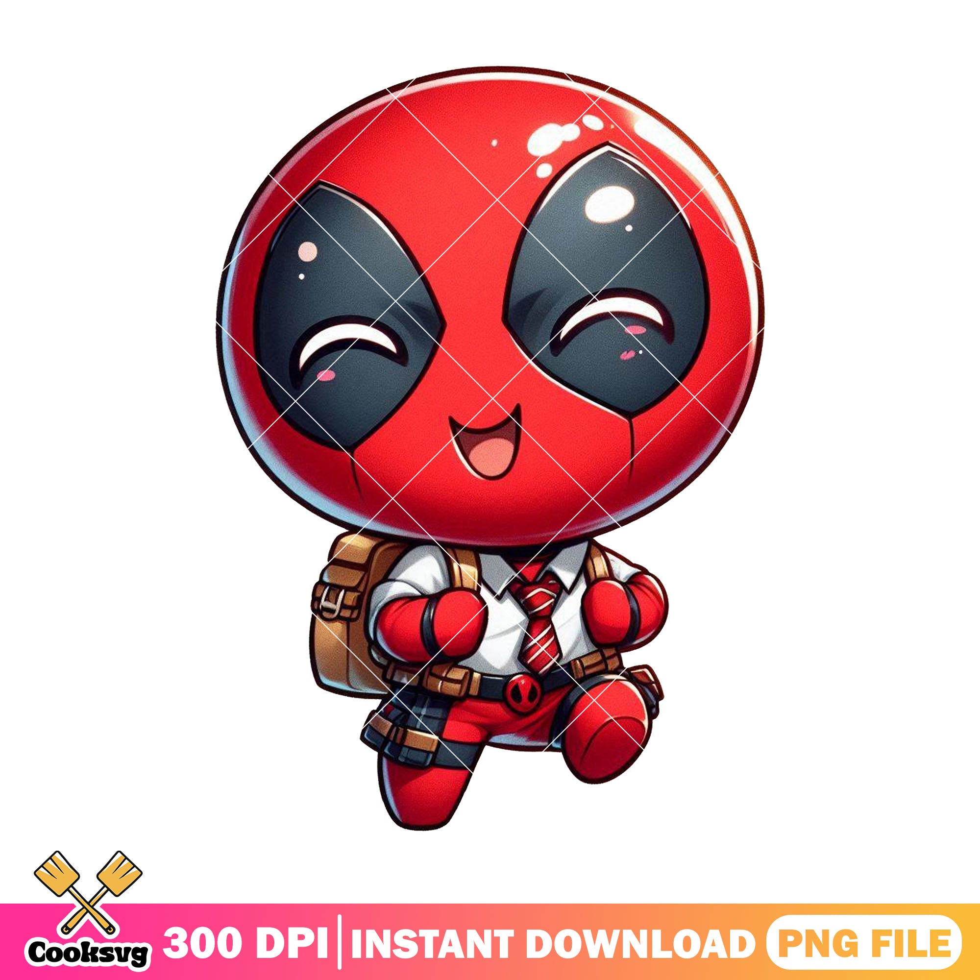 Smiling deadpool design png, marvel deadpool png, back to school art p ...