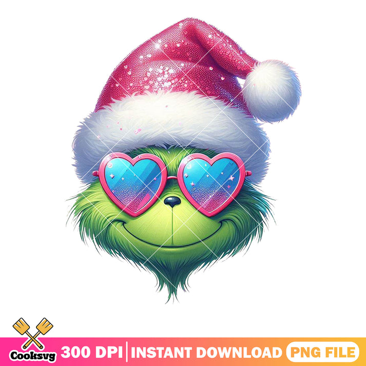 Smiling grinch face pink png, happy green monster png, cute smile png ...