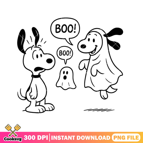 Snoopy boo outline png, snoopy costume png, halloween ghost png – Cooksvg