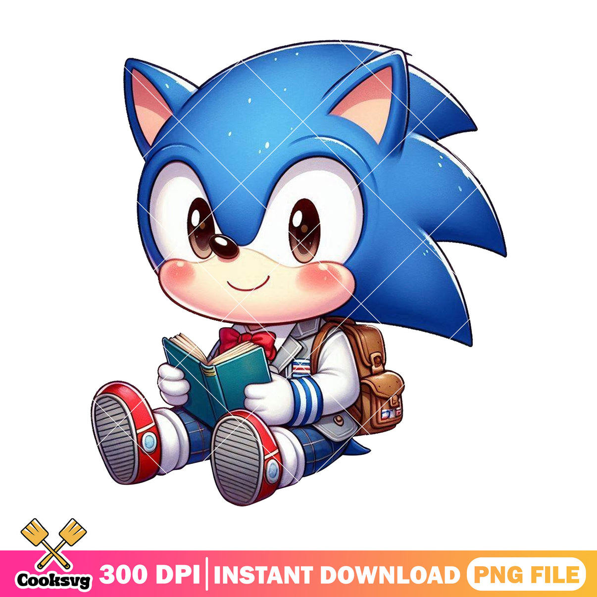 Sonic chibi reading book png, go back to school png, happy sonic png ...