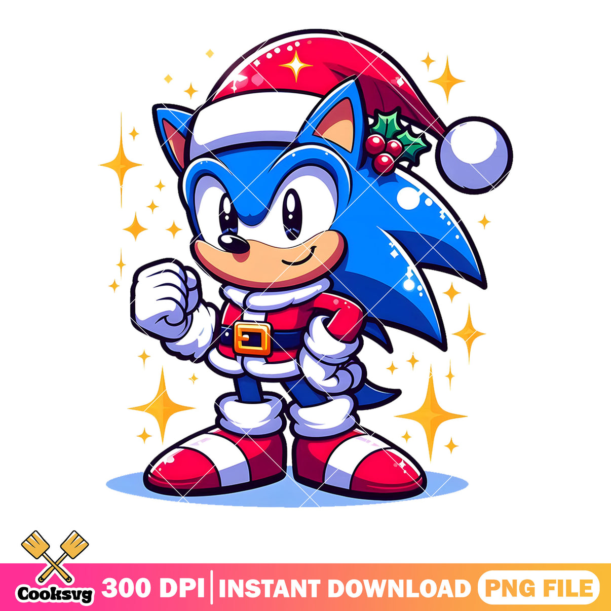 Sonic the hedgehog png, sonic santa costume png, cute blue sonic png ...