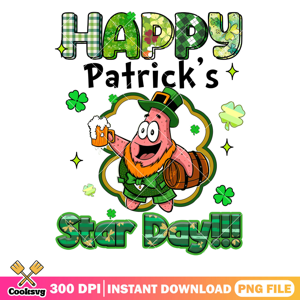 Spongebob happy patrick star day png, spongebob st patricks day png ...
