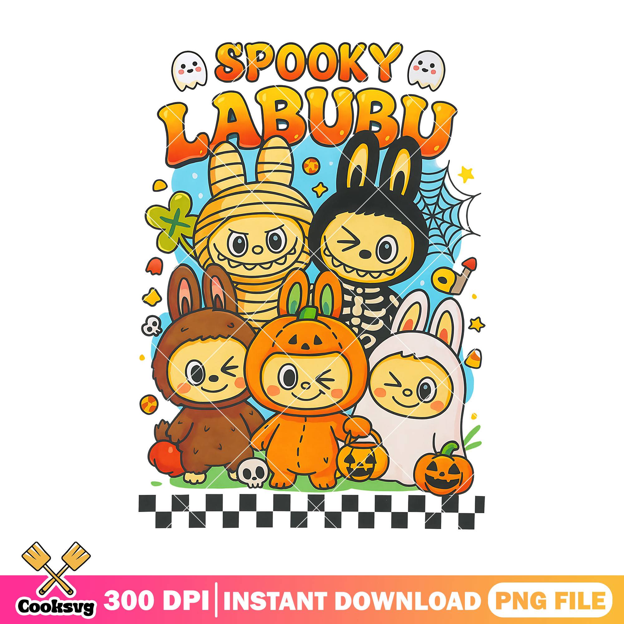 Spooky labubu design png, labubu art png, halloween labubu png – Cooksvg