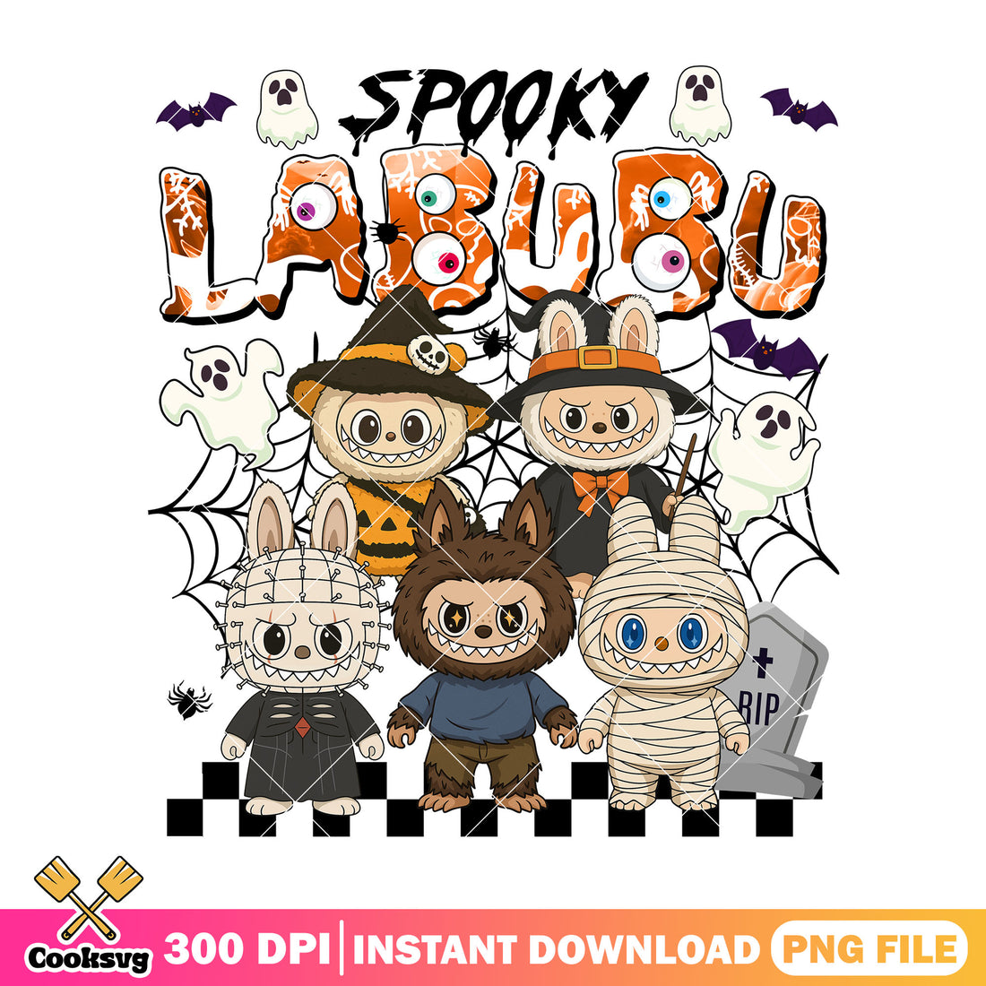 Spooky labubu horror png, labubu spooky png, spooky halloween png – Cooksvg