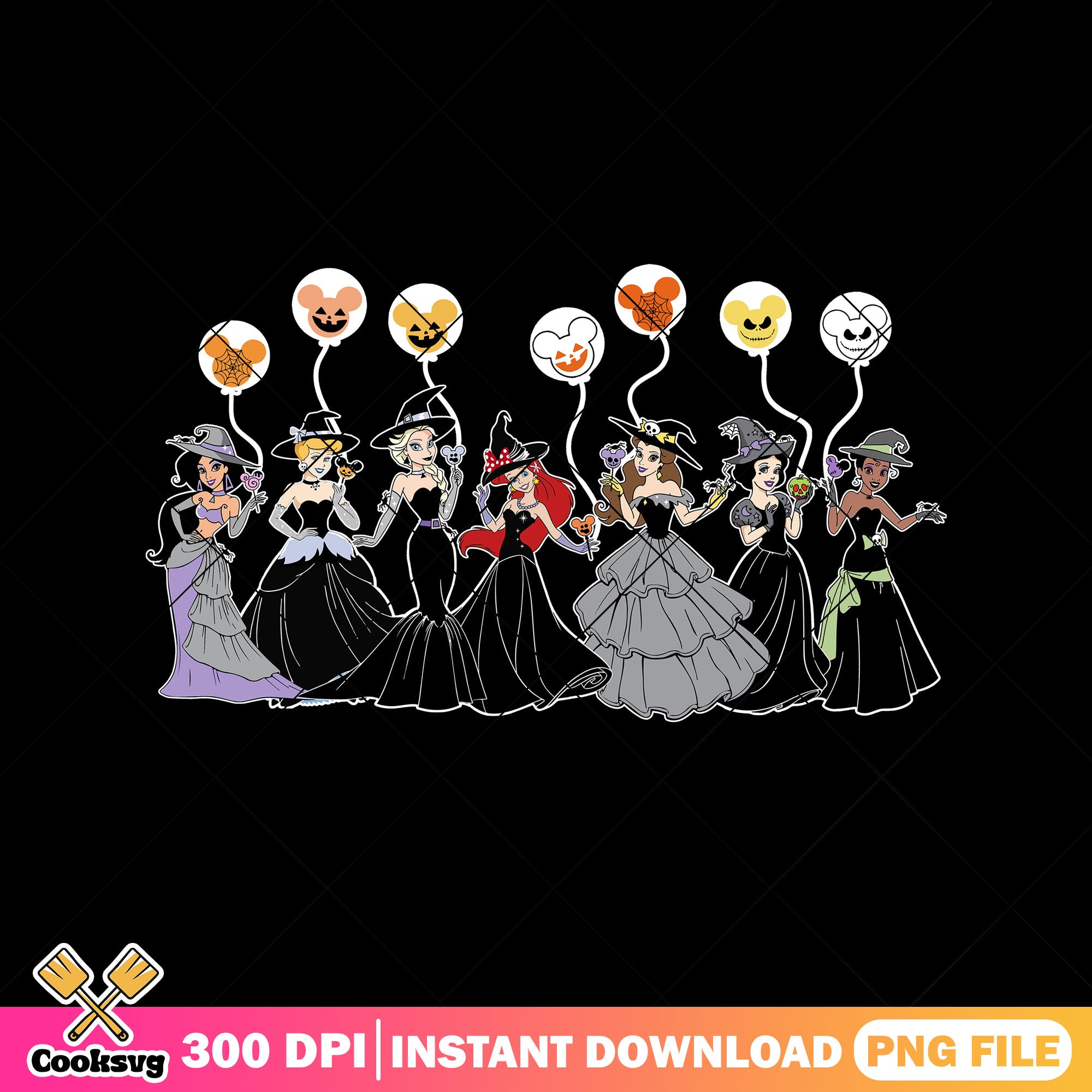 Spooky princess collection png, halloween outfit png, disney world png ...