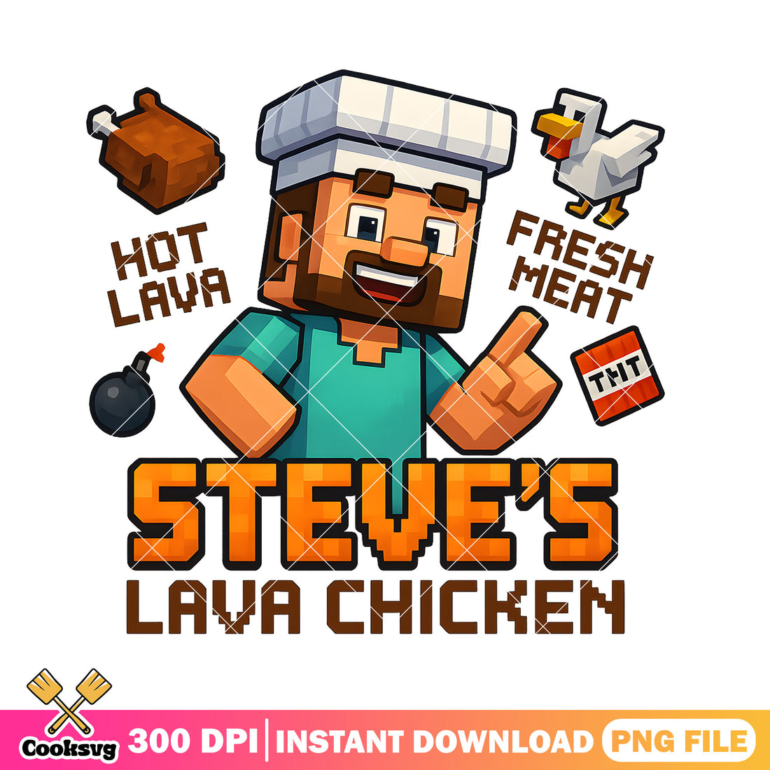 Steves lava chicken minecraft png, lava chicken png, minecraft movie p ...