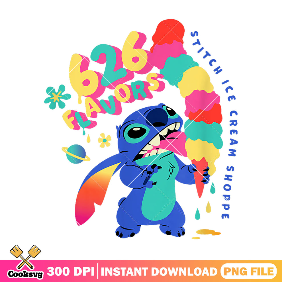 Stitch 626 flavors ice cream png, stitch 626 day png, stitch ice cream ...