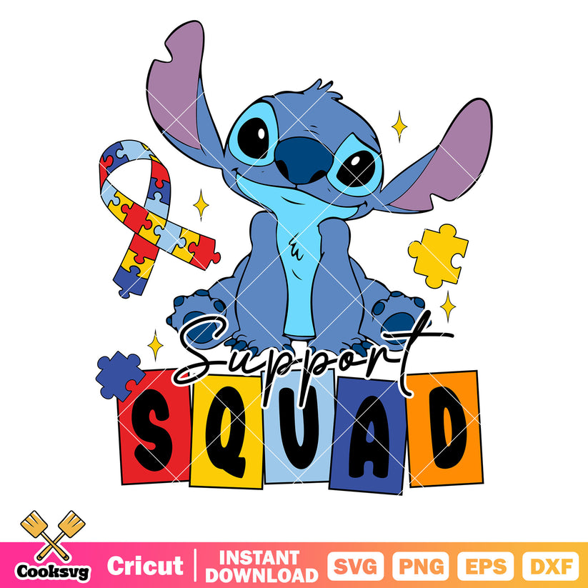 Stitch autism awareness squad svg, disney autism shirt svg, autism sti ...