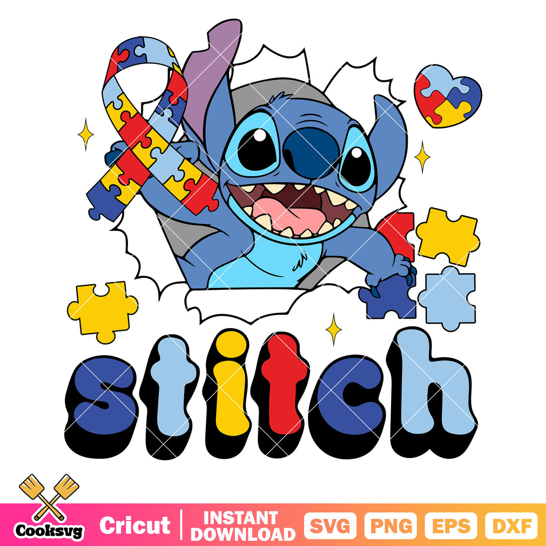 Stitch disney autism awareness svg, stitches disney svg, autism stitch ...