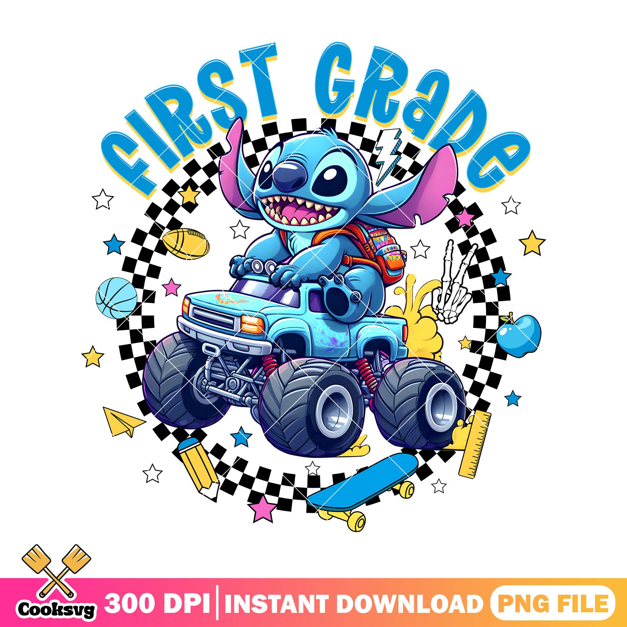 Stitch driving car png, back to school day png, disney stitch png – Cooksvg