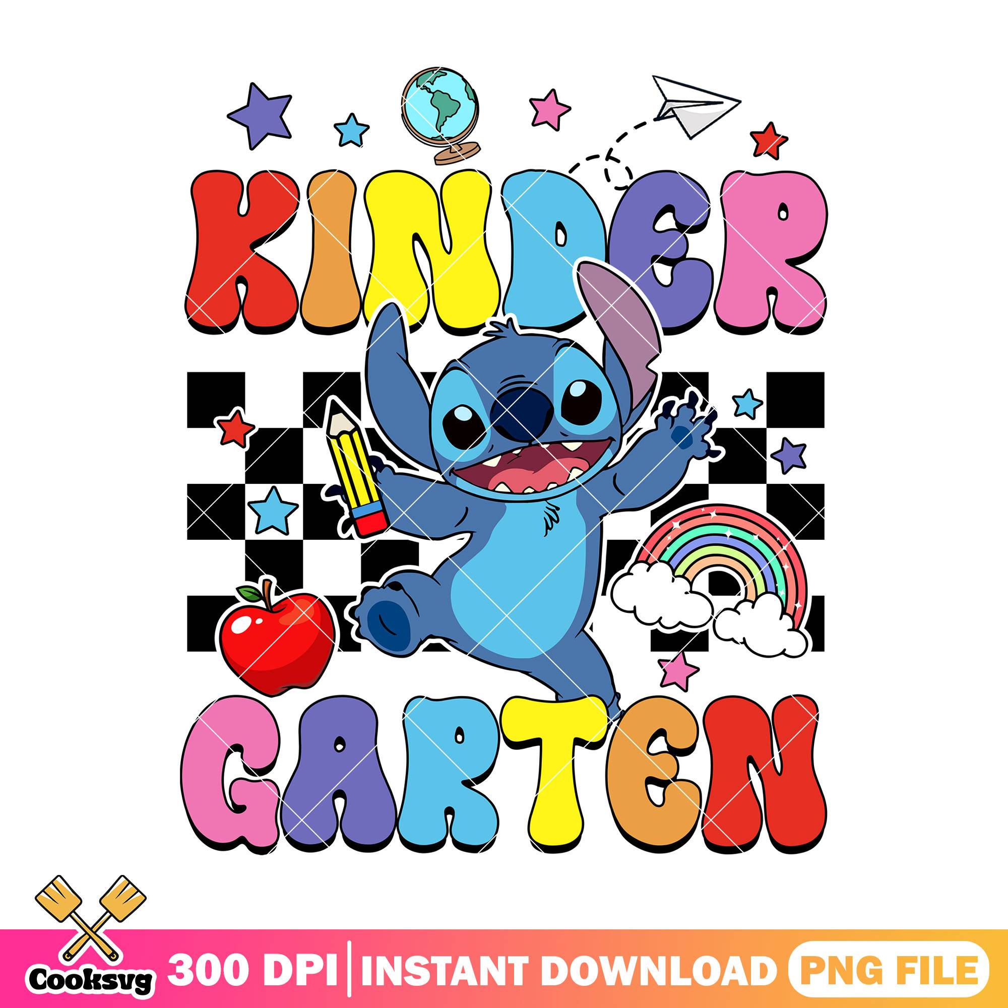 Stitch going kindergarten png, cute stitch png, going back to school p ...