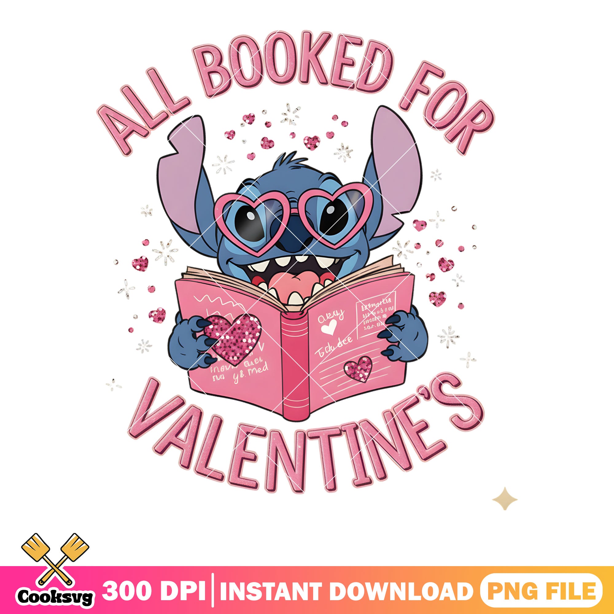 Stitch love booked valentine png, lilo and stitch png, valentine png ...