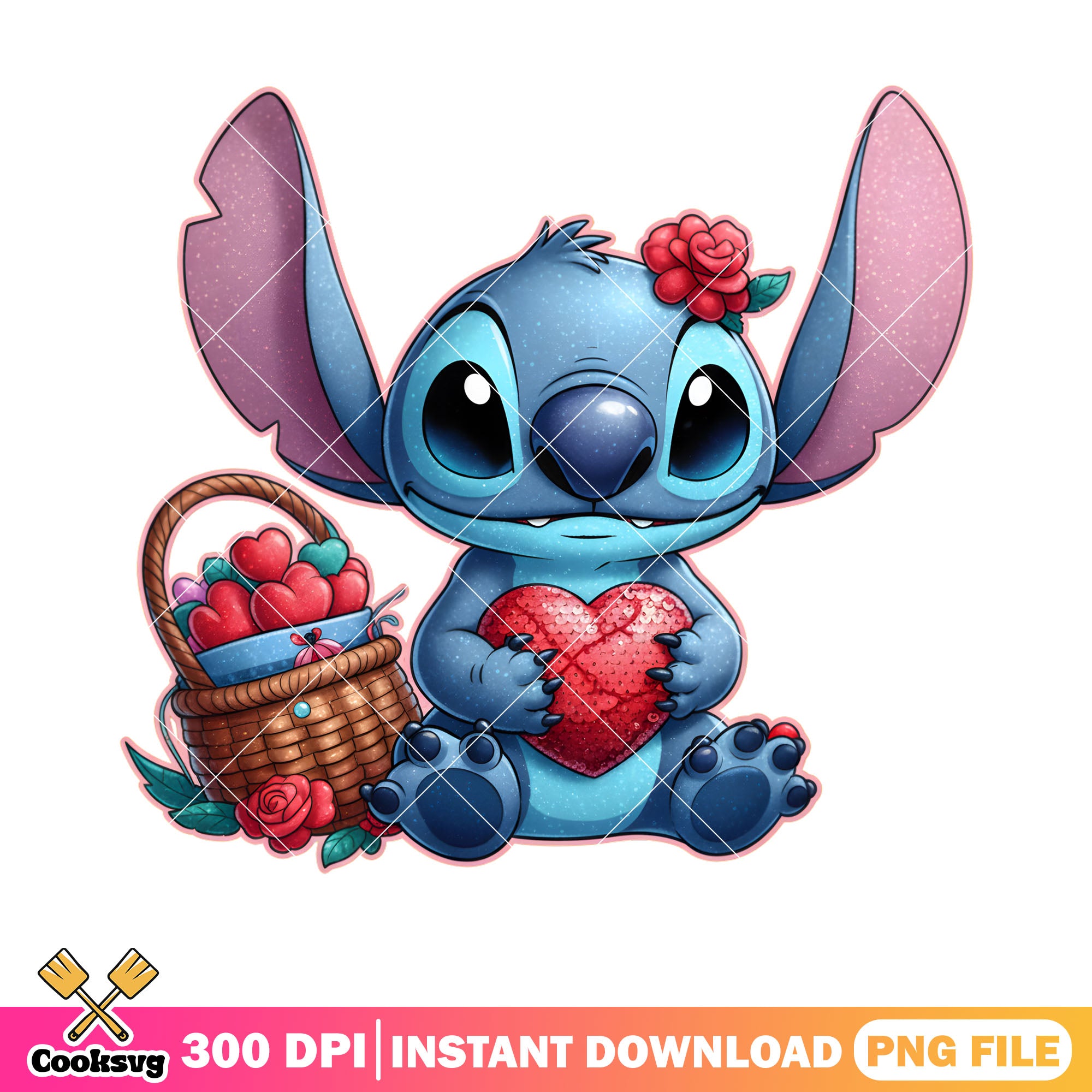 Stitch valentine heart hunter png, valentine gifts png, valentine png ...