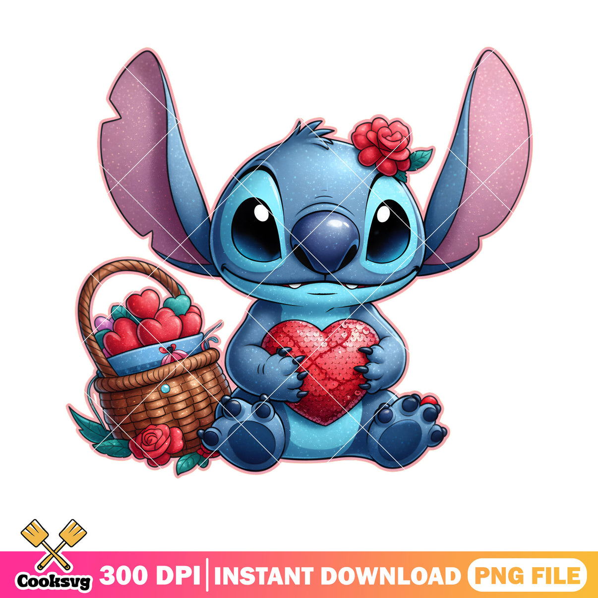Stitch valentine heart hunter png, valentine gifts png, valentine png ...