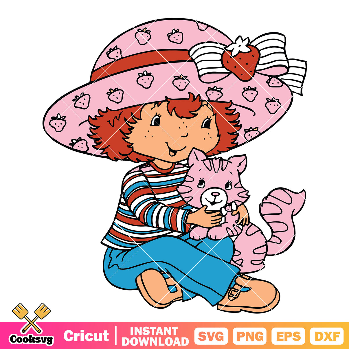 Strawberry Shortcake and cat png, Strawberry Shortcake png – Cooksvg