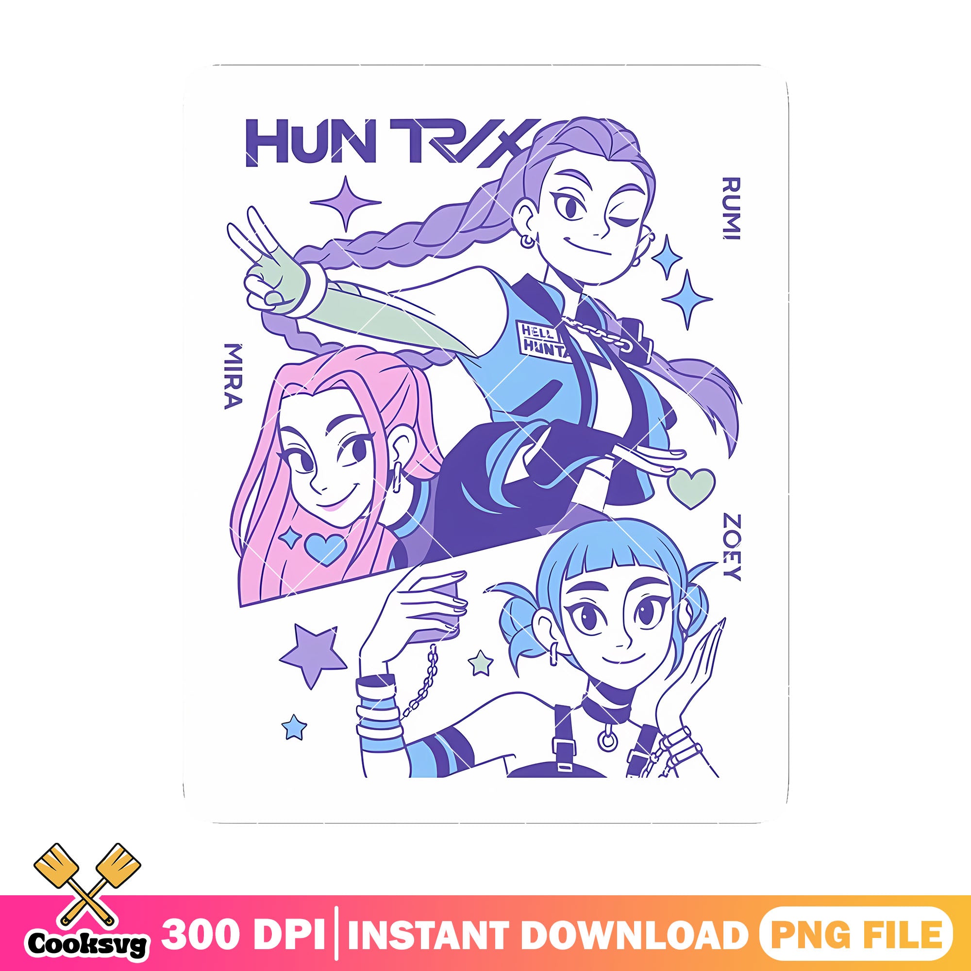 Stunning huntrix girl design png, huntrix member png, huntrix movie pn ...