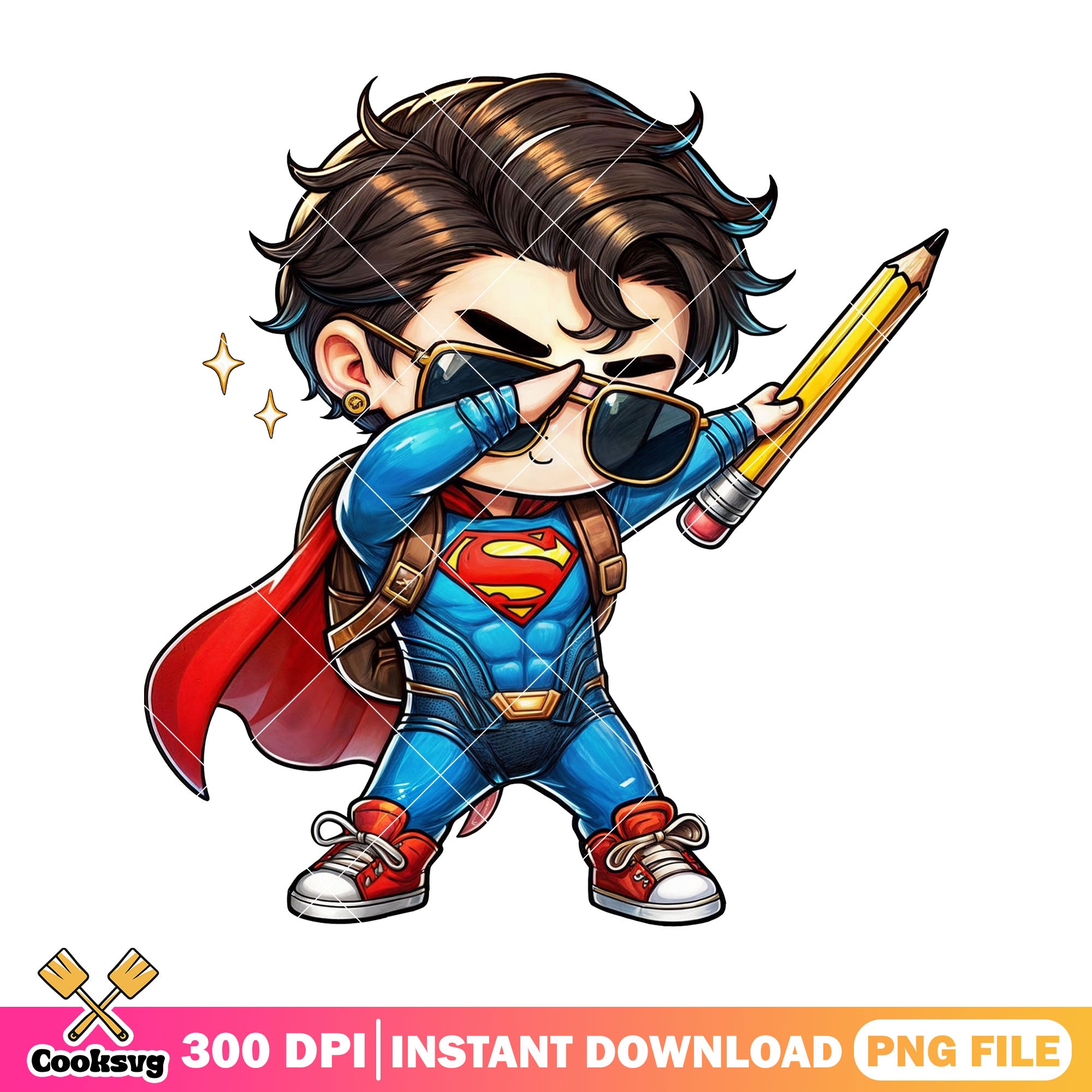 Superman going school file png, dc comic png, back to school day png ...