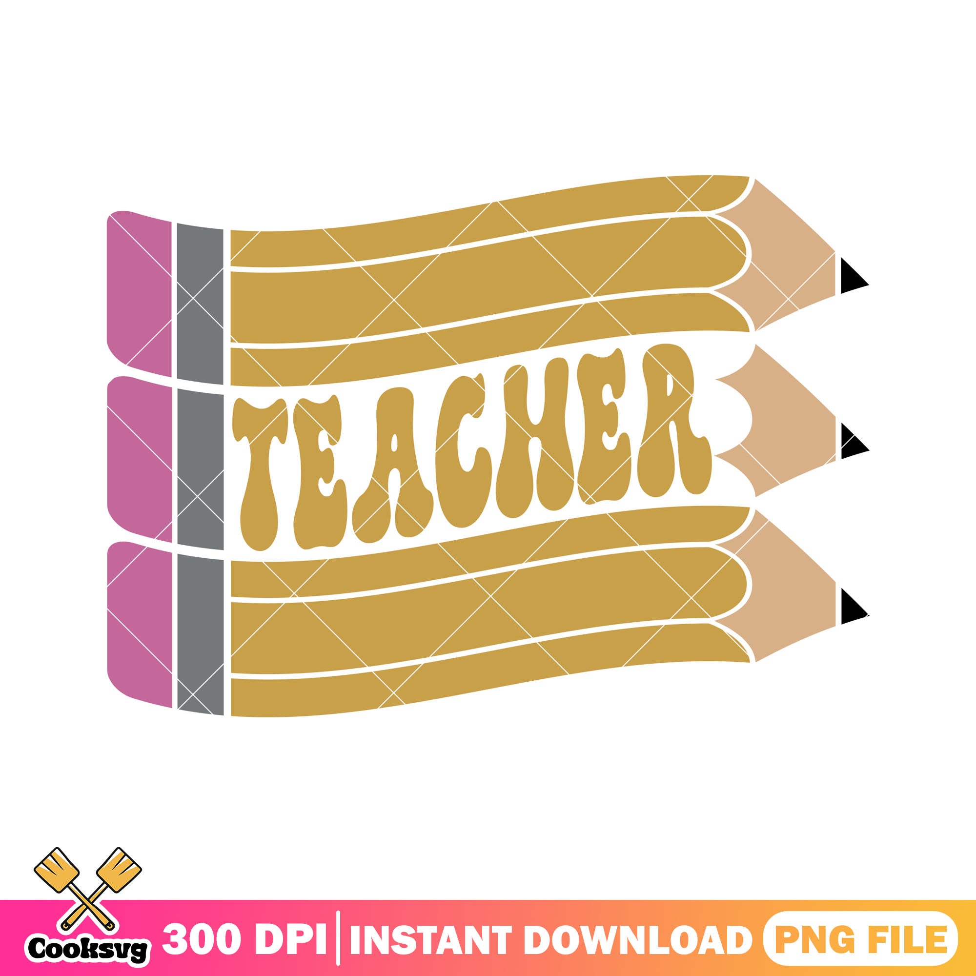 Teacher pencil design png, back to school art png, pencils yellow png ...